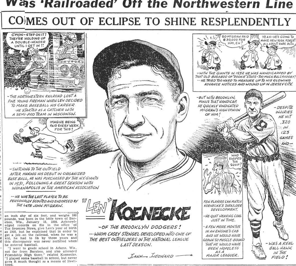 Len Koenecke – Major League Baseball Star | Adams County Historical Society